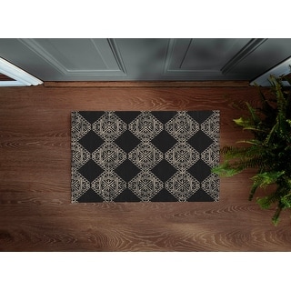 ESTHER CHARCOAL with Rubberized non-slip Backing Indoor|Outdoor Mat By ...