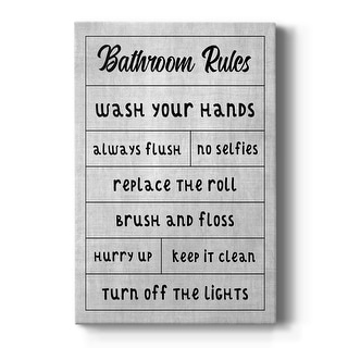 Simple Bathroom Rules Premium Gallery Wrapped Canvas - Ready to Hang ...