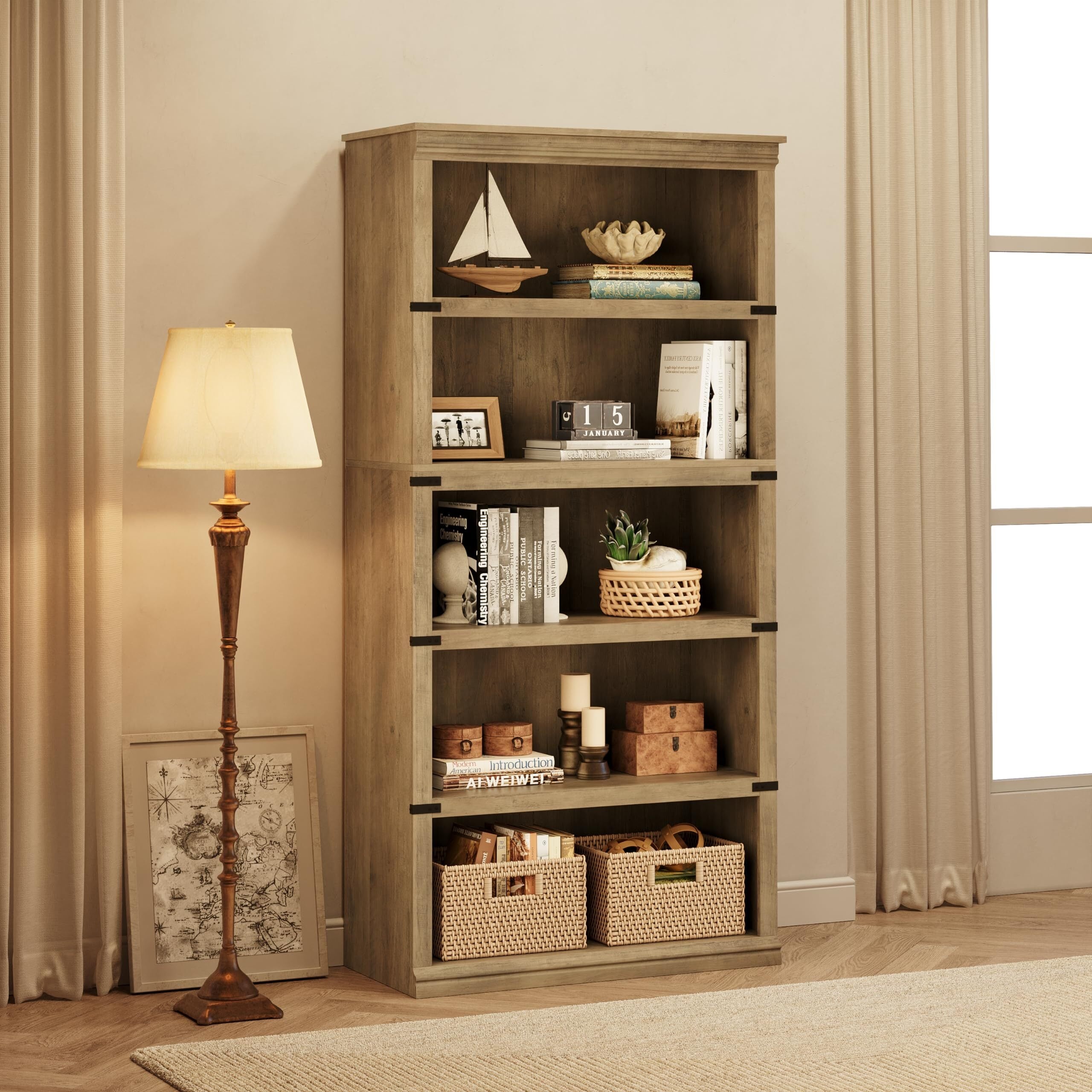 5 tier bookshelf store