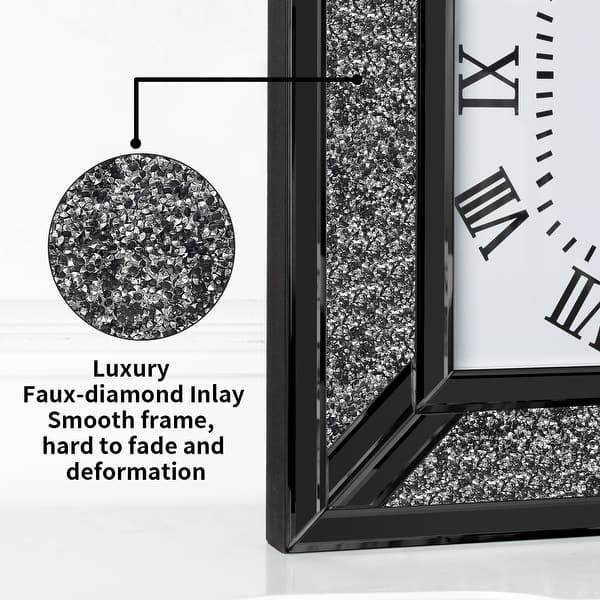 mirrored wall clock black