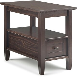 Solid Wood 14 Inch Wide Rectangle Transitional Narrow Side Table in ...