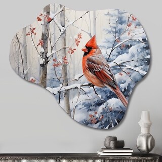Designart - Canada Red Cardinal Bird Winter Wonderland I - Canada Metal ...