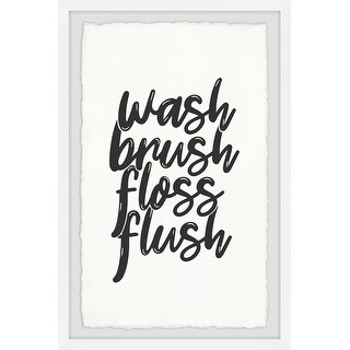 'Wash and Flush' Framed Painting Print - Bed Bath & Beyond - 32964364