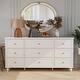 Timechee 9 Drawer 63'' W Dresser White Chest Srorage Cabinet Lacquer ...