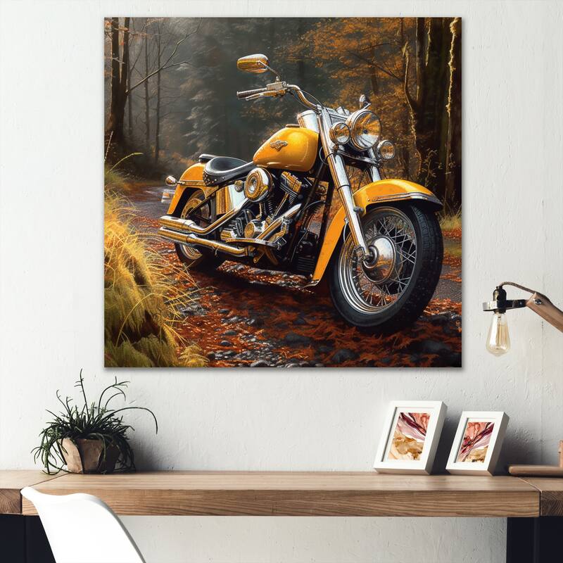 Designart "Trailblazing Motorcycle Adventure" Motorcycle Metal Wall Art ...