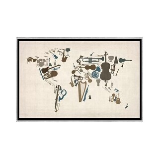 iCanvas "Musical Instruments Map of the World" by Michael Tompsett ...