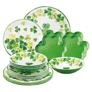 UPware 16-Piece Shamrocks Melamine Dinnerware Set - Bed Bath & Beyond ...