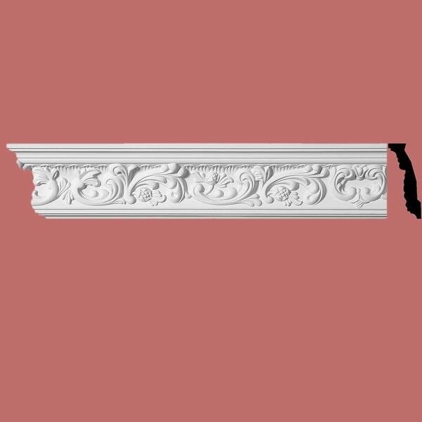 White Urethane Ornate Cornice Cannes 4 3/8" H Renovators Supply - Bed ...