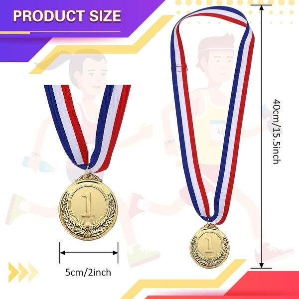 24pcs Award Medals Gold Silver Bronze Metal Winner Award Medals with ...