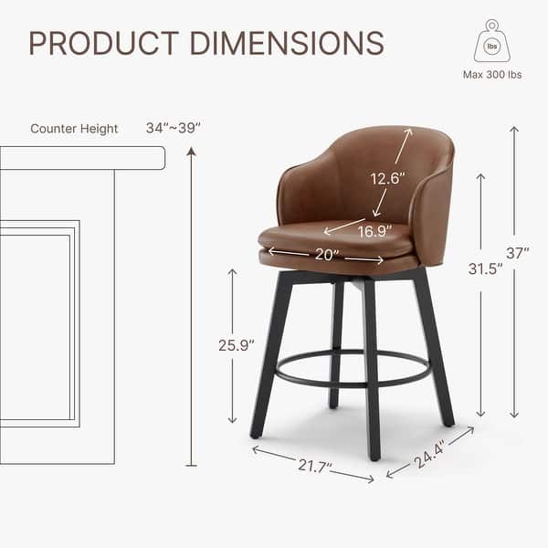 Kaylee Modern Swivel Counter Height Bar Stools with Arm - Bed Bath ...