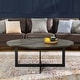 Solid Wood Contemporary Oval Coffee Table with Cross Metal Legs - Bed ...