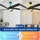 Moasis 52" Modern Remote Control Ceiling Fan with Lights and 5 Solid ...