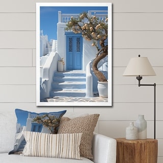 Designart "Greece Cycladic Harmony I" Greece Framed Canvas Prints - Bed ...
