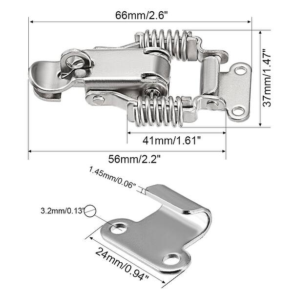 8pcs 304 Stainless Steel Spring Loaded Toggle Latch Catch Clamp 66mm ...