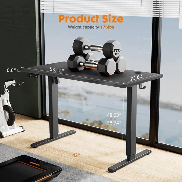 Electric Height Adjustable Ergonomic Computer Desk - Bed Bath & Beyond ...