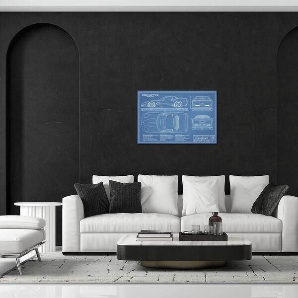 Corvette (C5) Z06 Blueprint Print On Acrylic Glass by Action Blueprints ...