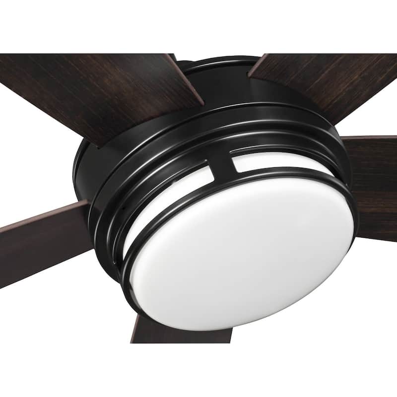 Albin Collection 54" Indoor Outdoor Five-Blade Black Ceiling Fan - 12. ...