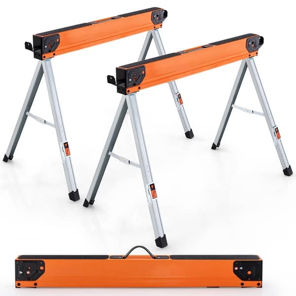 Costway 2 Pack Saw Horses Portable Sawhorses with Folding Design - See Details - Bed Bath ...