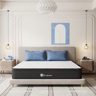 Avenco 10'' Gel Memory Foam and Pocketed Springs Hybrid Mattress in a ...