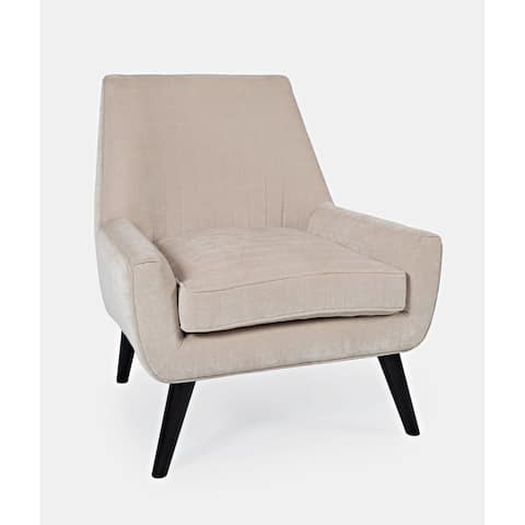 Accent Chair with Fabric Upholstered Seating, Beige - Overstock - 34363085