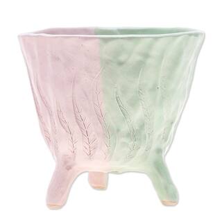 Novica Handmade Green Roots Ceramic Flower Pot - Bed Bath & Beyond ...