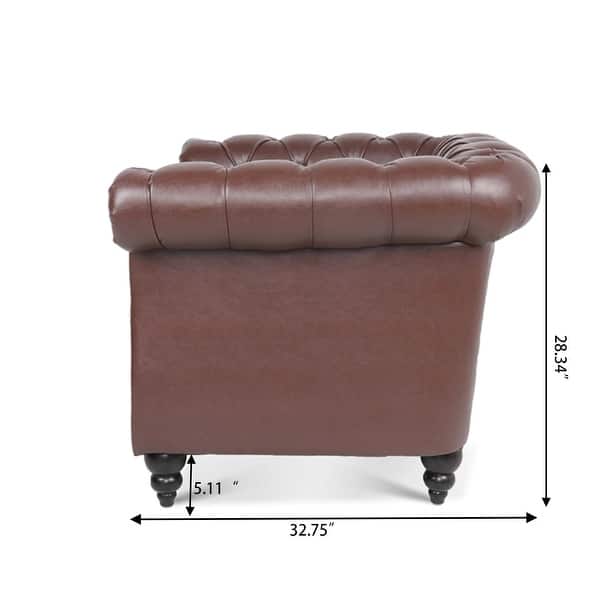 PU Leather Single Sofa Seat Cushions Living Room Traditional Rolled Arm ...