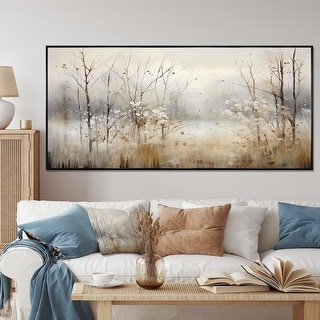 Designart "Winter Meadow View Calmness II" Meadow Grey Wall Decor ...