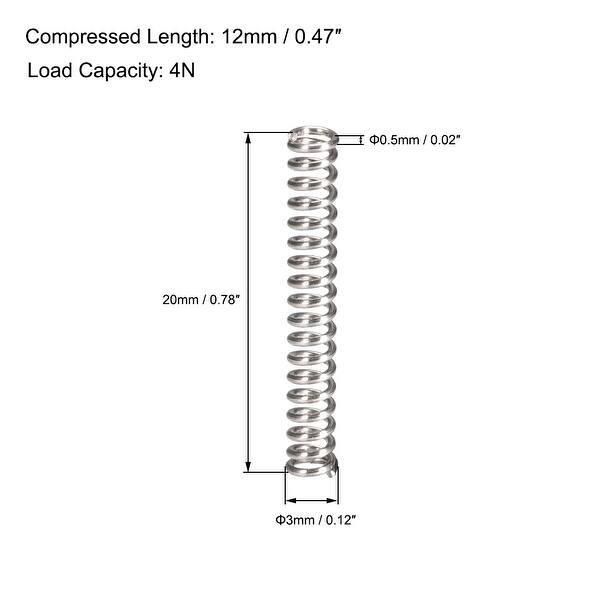 3mmx0.5mmx mm 304 Stainless Steel Compression Spring 4N Load Capacity ...