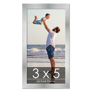 3x5 Frame Silver Pewter Wood Picture Frame - UV Acrylic, Foam Board ...