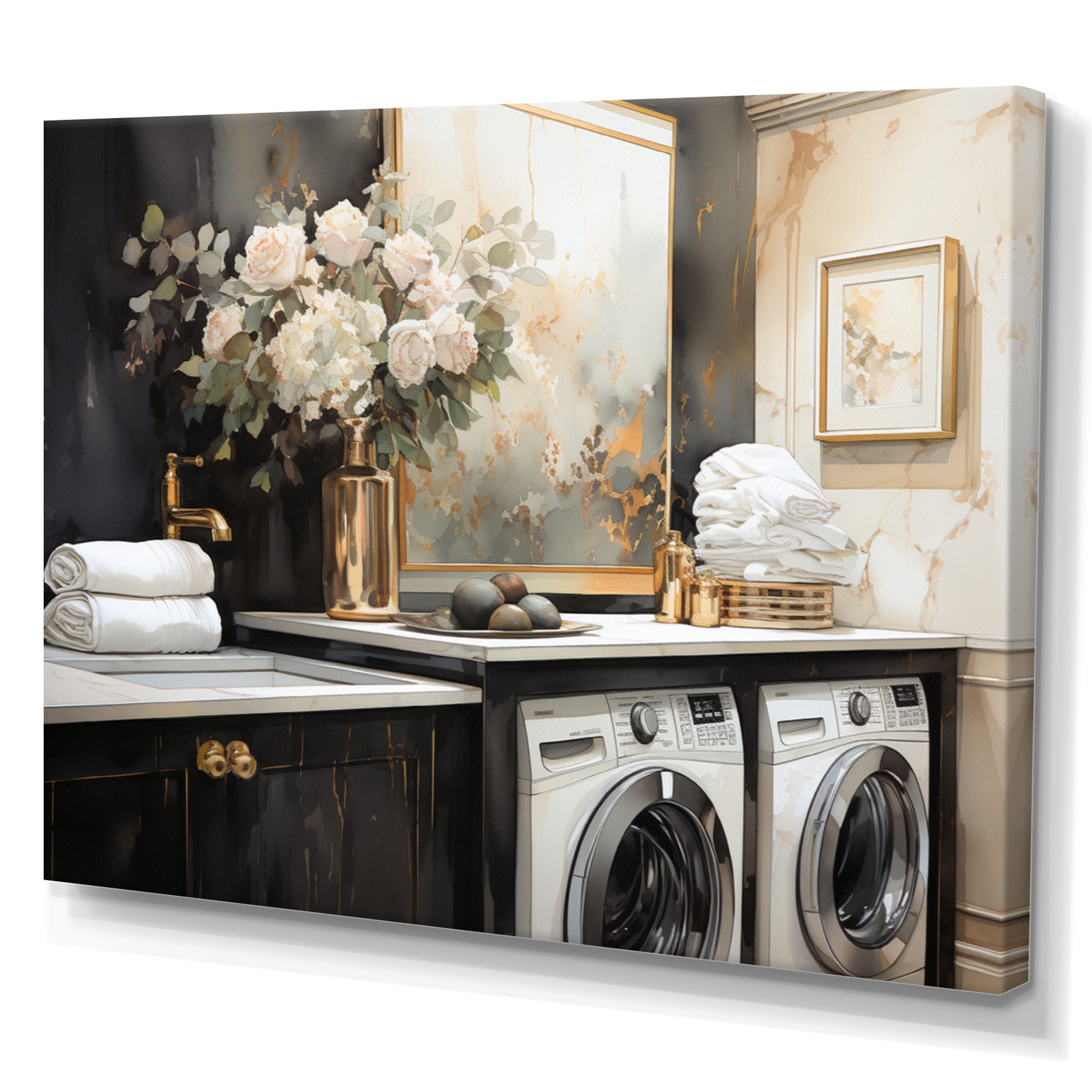 Designart Laundry Room Art Deco II Bath Laundry Wall Art Prints
