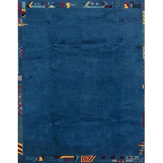 Ahgly Company Machine Washable Abstract Blue Eyes Blue Area Rugs - Bed ...