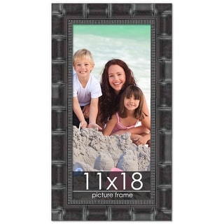 11x18 Bamboo Black Complete Wood Picture Frame with UV Acrylic, Foam ...