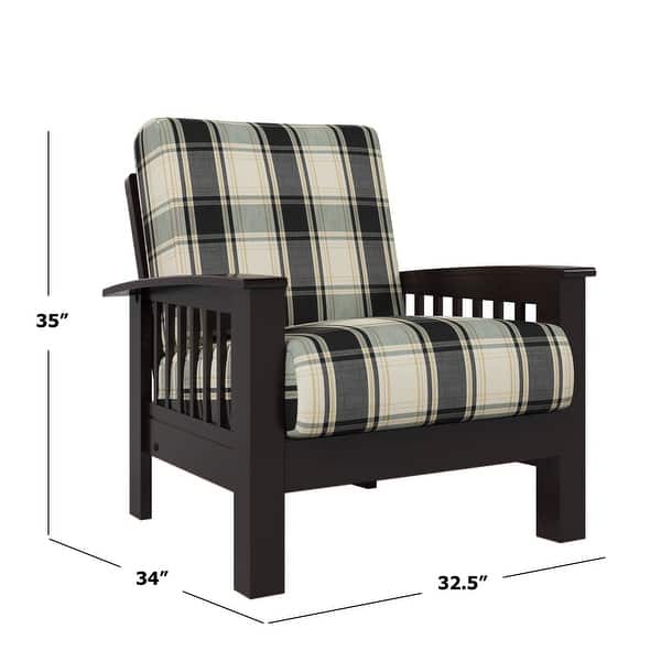 The Gray Barn Mercy Brown/ Black Plaid Mission-style Arm Chair with ...
