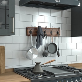 Wall Mounted Storage Rack with Upper Shelf and Storage Hooks - Bed Bath ...