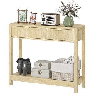 35" Console Table Narrow fluted Entryway Table - Bed Bath & Beyond ...