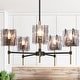 Kasy Modern 5-Light Wheel Chandelier Textured Glass Lights for Dining ...
