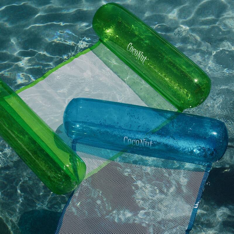 CocoNut Float: Green Glitter Hammock Pool Lounger - 49" x 30 ...
