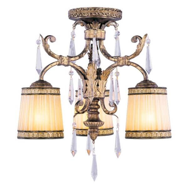 Livex Lighting La Bella 3 Light Semi-Flush Ceiling Fixture - Bed Bath ...