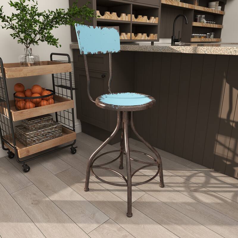 Old Look Baby Blue Bar Chair With Adjustable Seat - On Sale - Overstock ...