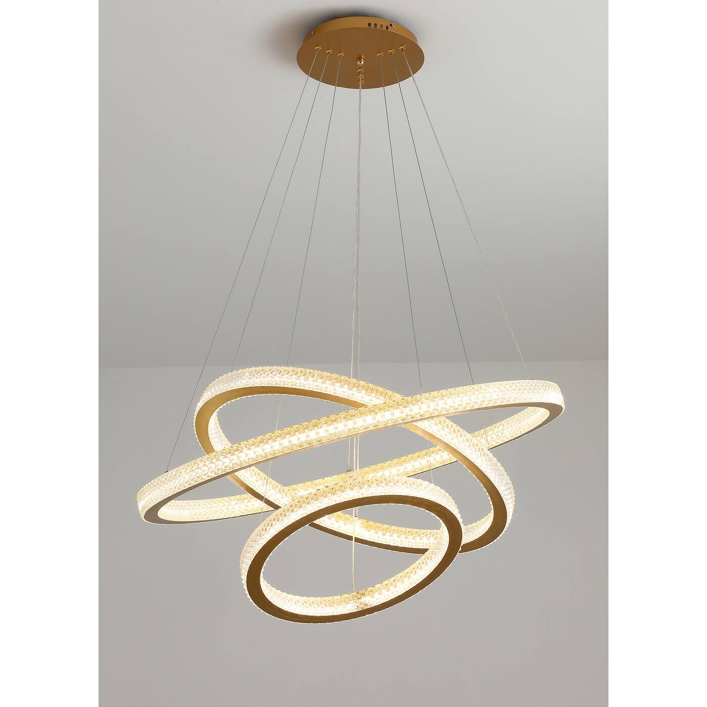 Modern Gold 3-Tier Luxurious LED Pendant Light Fixture - On Sale - Bed ...