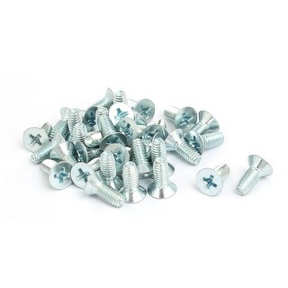 M5x12mm Countersunk Phillips Head Triangle Thread Screw Bolt Silver ...