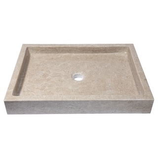 Rectangular Vessel Sink - Polished Penny Grey Marble - Bed Bath ...