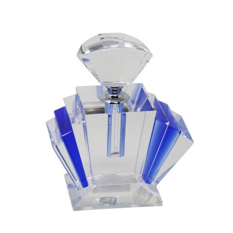Blue Crystal Perfume Bottle 4.75" 4.75"H - 4.0" x 2.0" x 4.75 ...