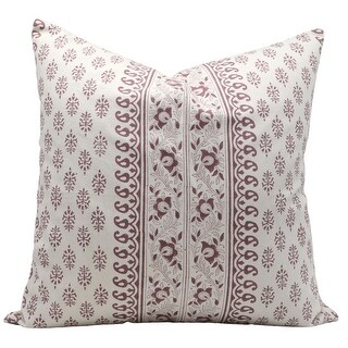 Cotton Bohemian Block print pillow Cover- Flower Buta - Bed Bath ...