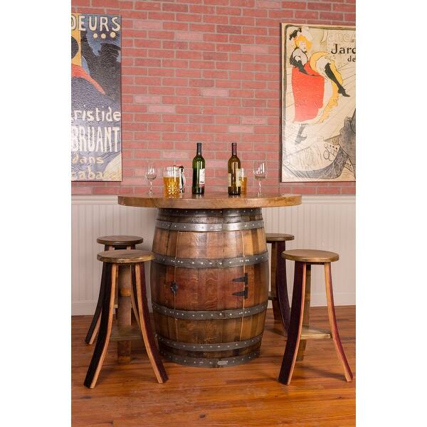 Wine Barrel Designs 4-Person Barrel Bar Set with Storage - Bed Bath ...