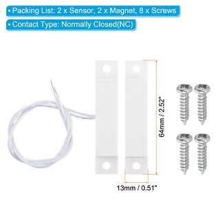 Magnetic Reed Switch, 2 Sets NC Wired Door Window Contact Switch for ...