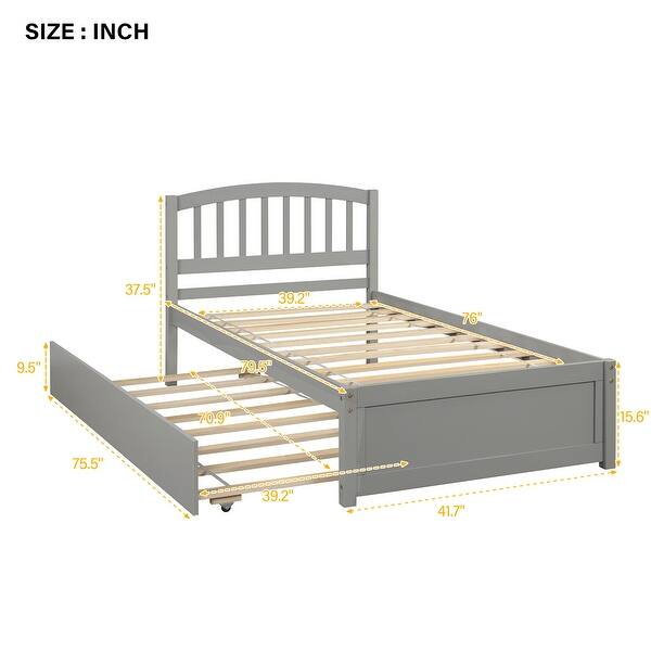 Modern Simple Style Twin Size Solid Pine Wood Platfrom Bed with ...