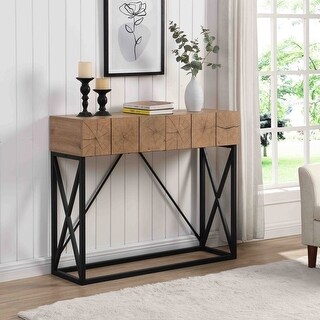 43.31'' Luxury Wooden Sofa Table, Industrial Style Console Table for ...
