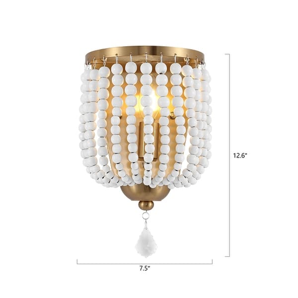 WINGBO Wood Beaded Wall Sconces,Bohemia Wall Lights for Bedroom - Bed ...