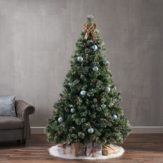 7' Faux Cashmere Tree with 75 Pine Cones & 900 Multi Lights - Bed Bath ...